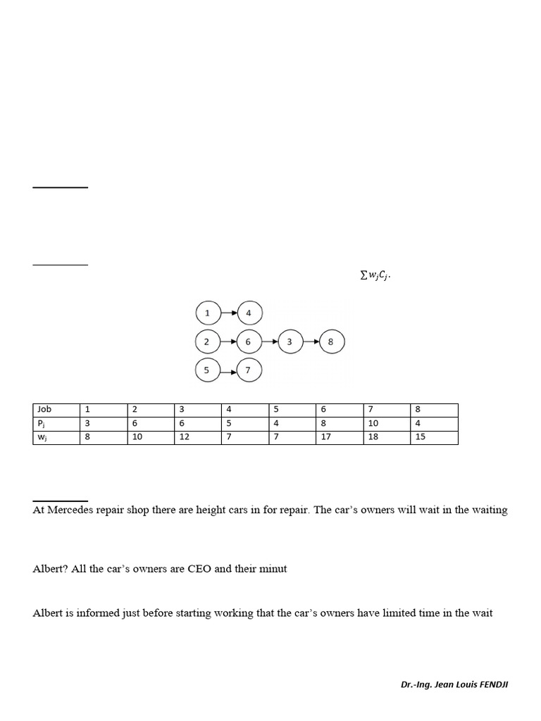 Examen Ordonnacement 2020 | PDF