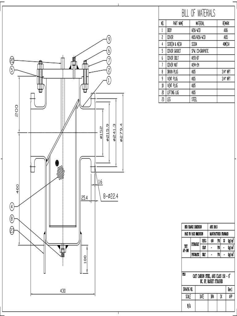 (Optional) Ref. Drawing - Korean - Basket Strainer - r0 | PDF
