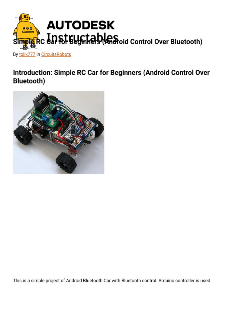 Simple RC Car for Beginners (Android Control Over Bluetooth) _ 10 Steps (with Pictures ...