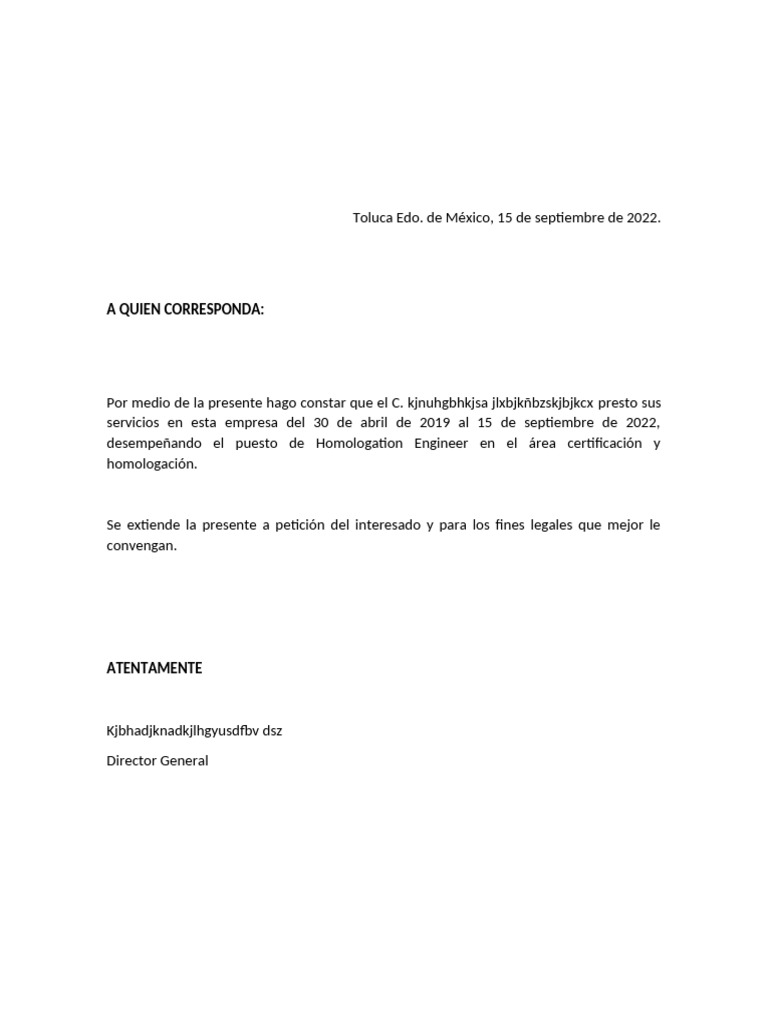 Constacia Trabajo | PDF