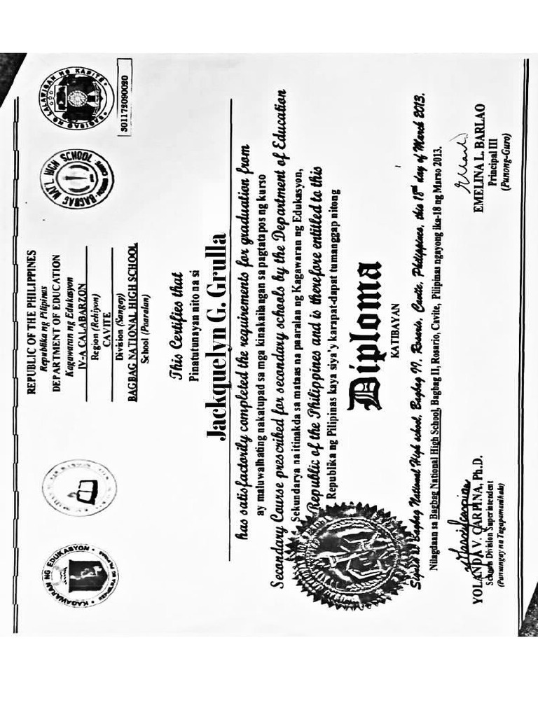 Diploma Jackie | PDF