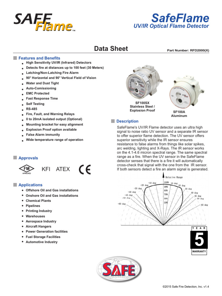 Datasheet - Detector de Chama - UV-IR Safe Flame | PDF | Electrical Engineering