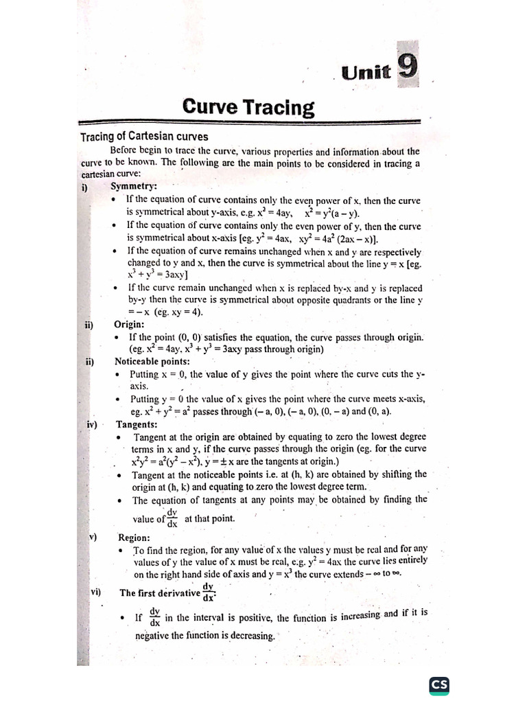 Curve Tracing solution | PDF