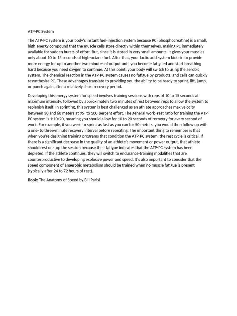 ?? ATP-PC System | PDF