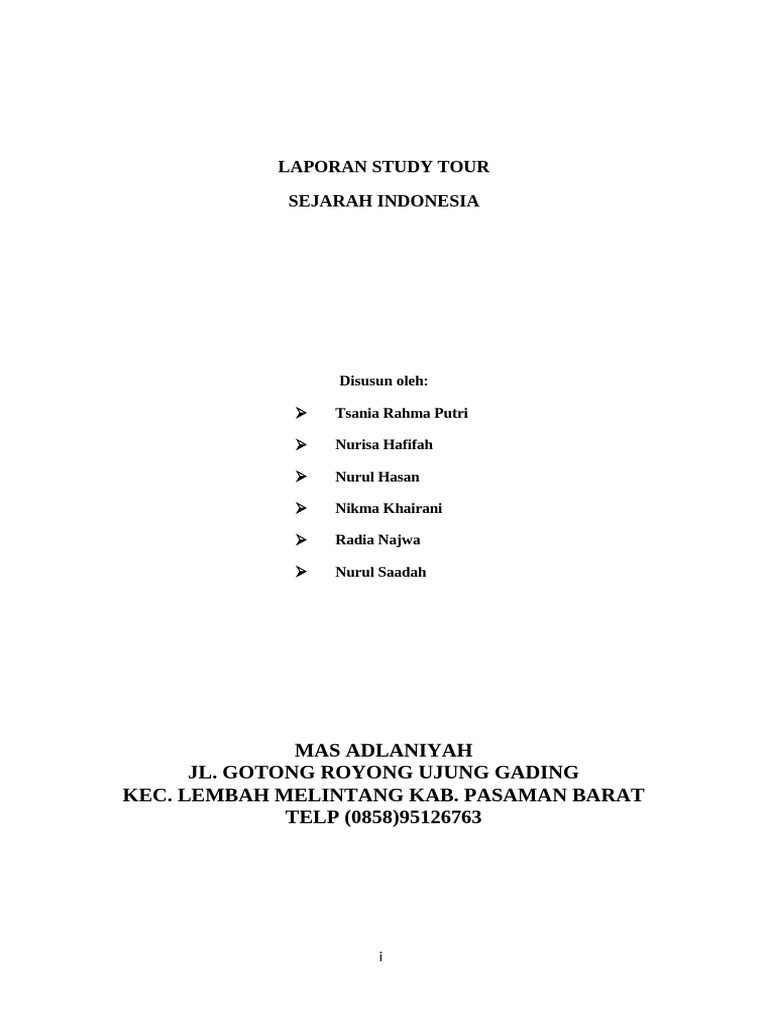 Laporan Studytour | PDF