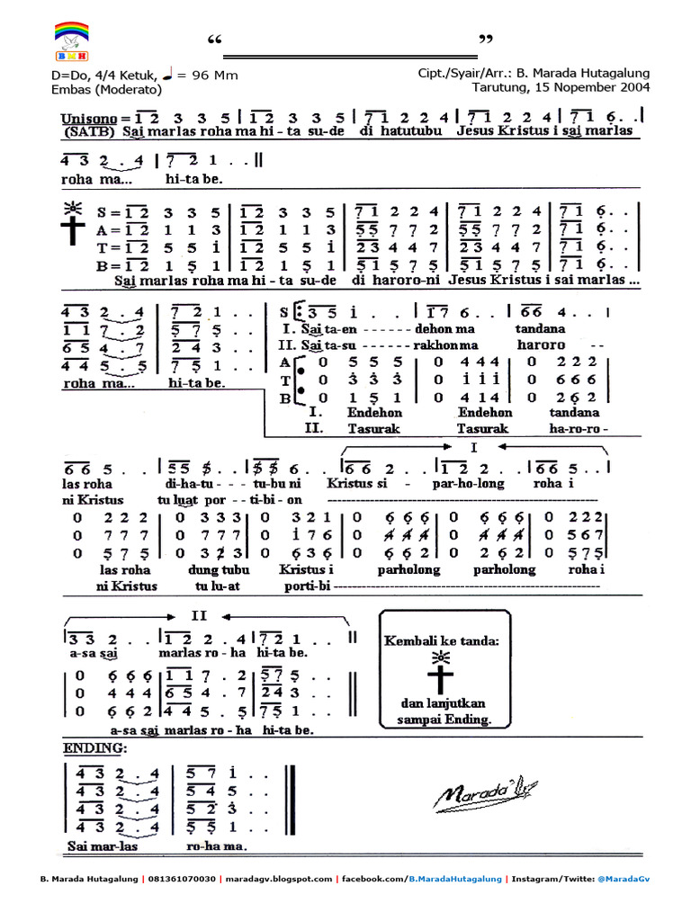 Lagu Koor Natal Sai Marlas Roha-1 | PDF