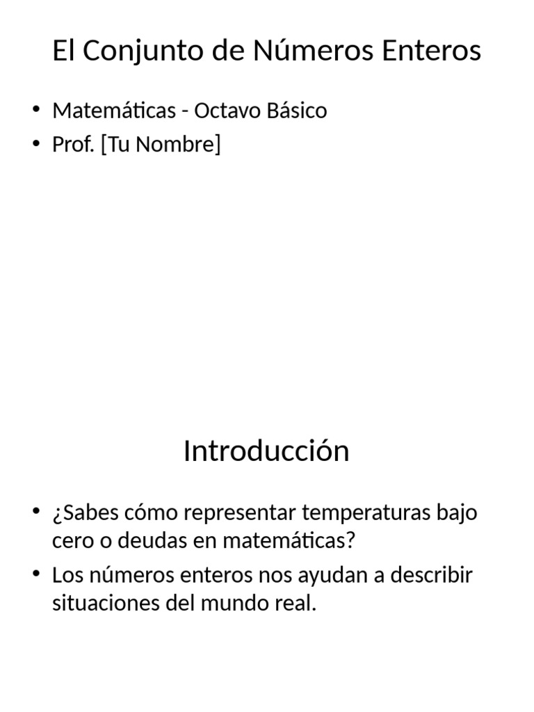 Números Enteros: Definición y Usos | PDF