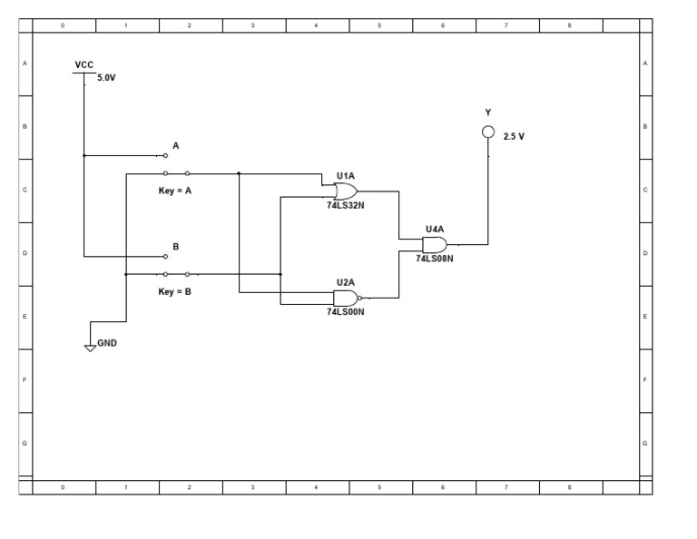 MultiSim XOR Gate Circuit | PDF