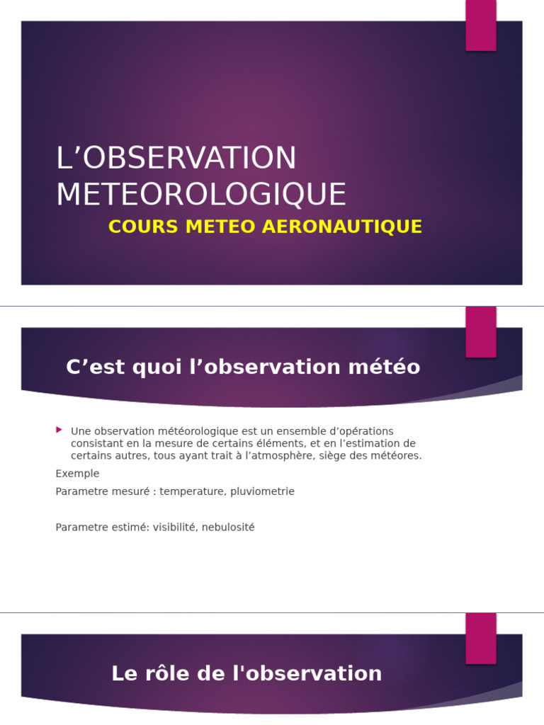 Observation Météorologique en Aéronautique | PDF | Météorologie | Ciel
