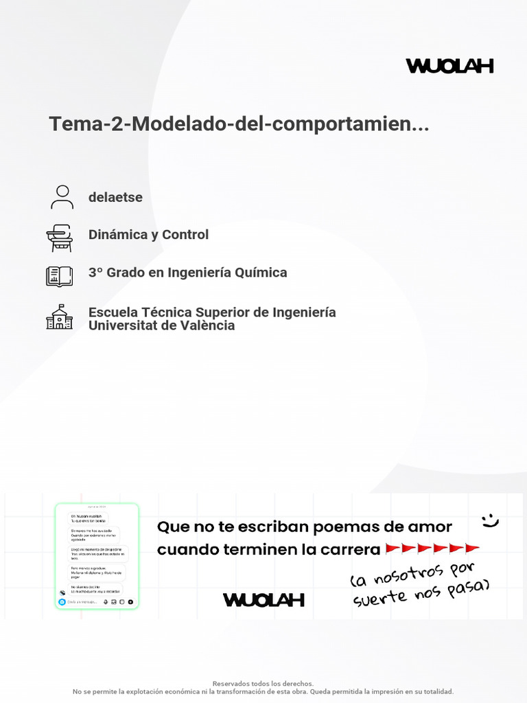 Tema 2 Modelado Del Comportamiento Dinamico y Estatico de Procesos | PDF
