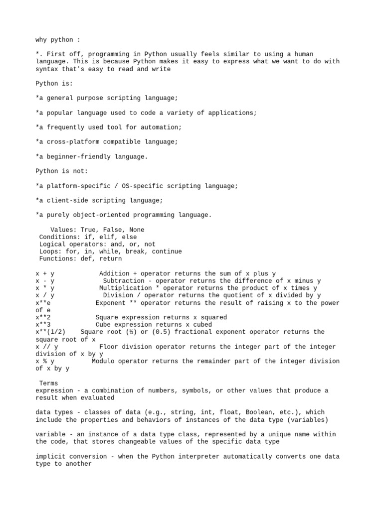Introduction to Python Programming Basics | PDF