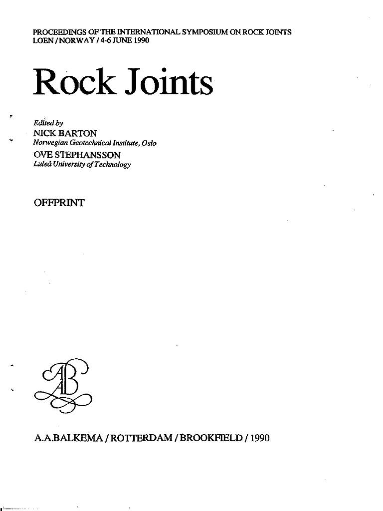 Rock Joints | PDF