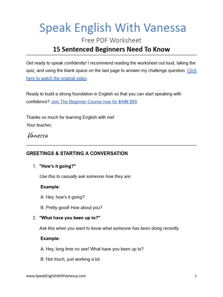 Essential English Phrases for Beginners | PDF