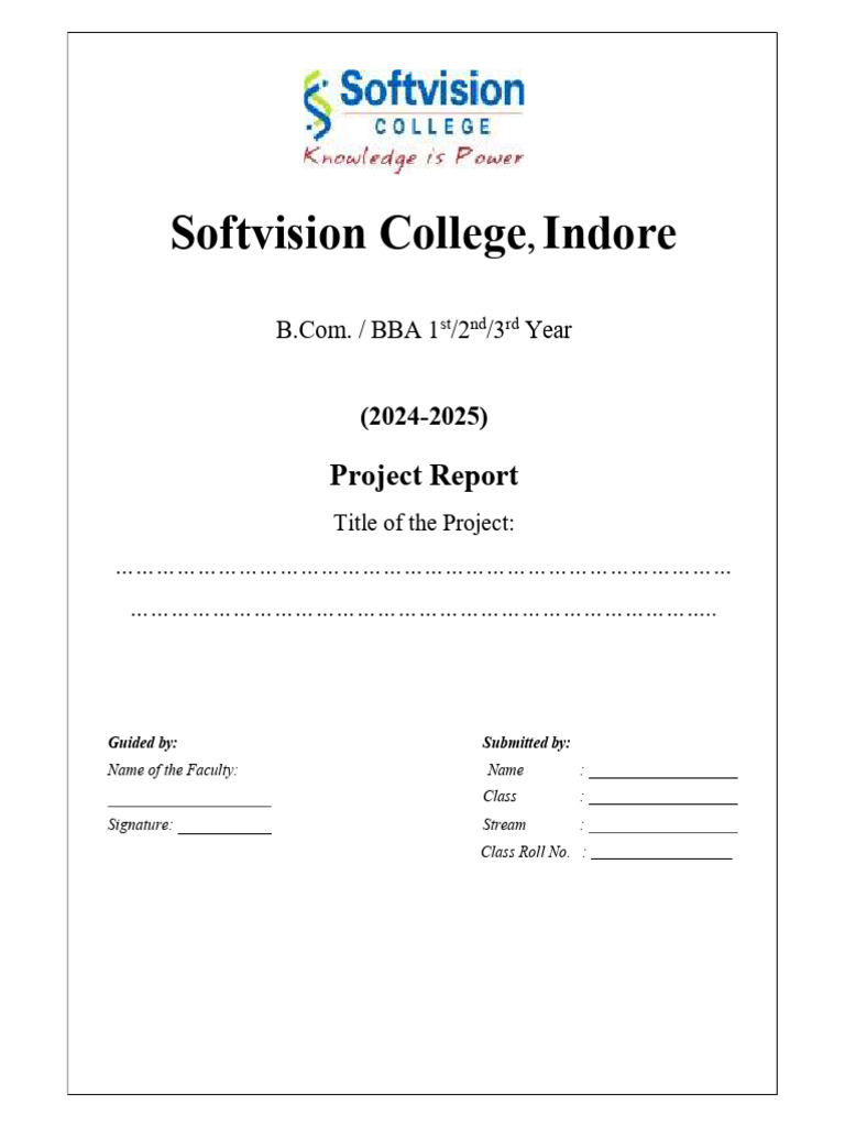 Field Project Report formate 2024-25 | PDF