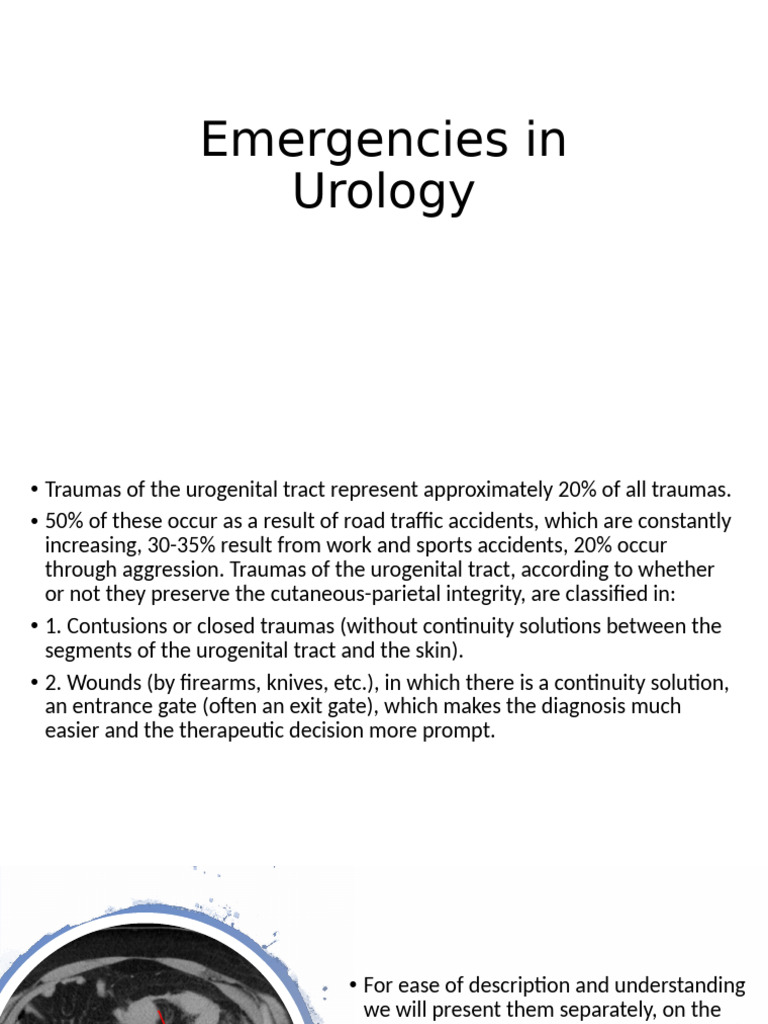 Emergencies in Urology- course | PDF | Kidney | Peritoneum