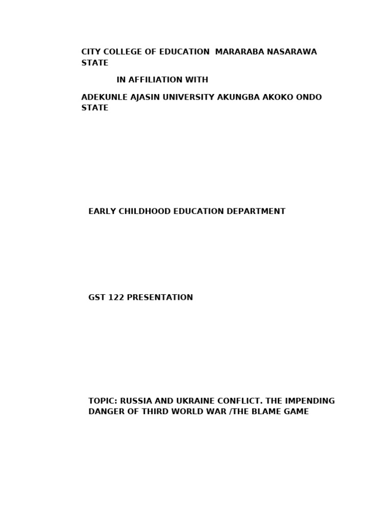 GST 122 Ece Presentation | PDF | Ukraine | Russia–Ukraine Relations