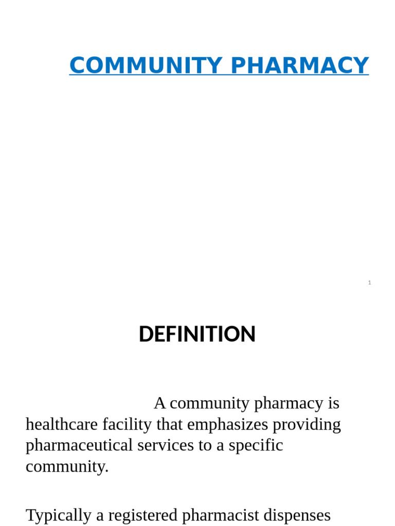 Community Pharmacy | PDF | Pharmacy | Prescription Drugs