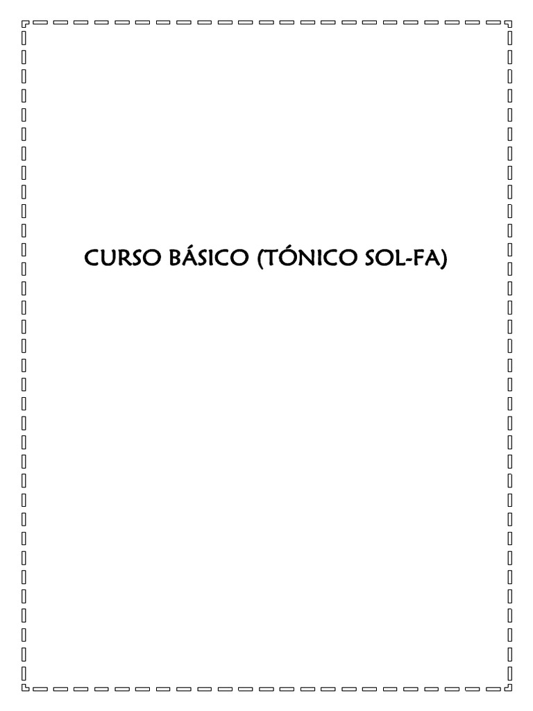 Curso Básico de Tónico Sol-Fa | PDF | Composições musicais | Teoria da ...