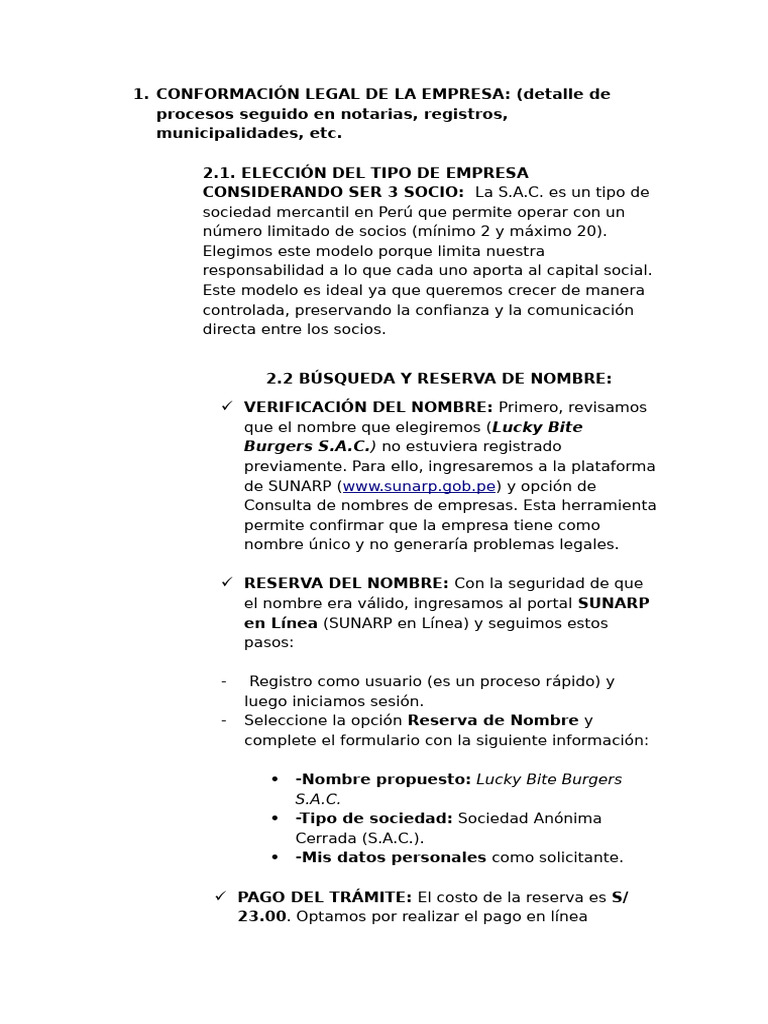 CONFORMACIÓN LEGAL DE LA EMPRESA | PDF | Sociedad de responsabilidad limitada