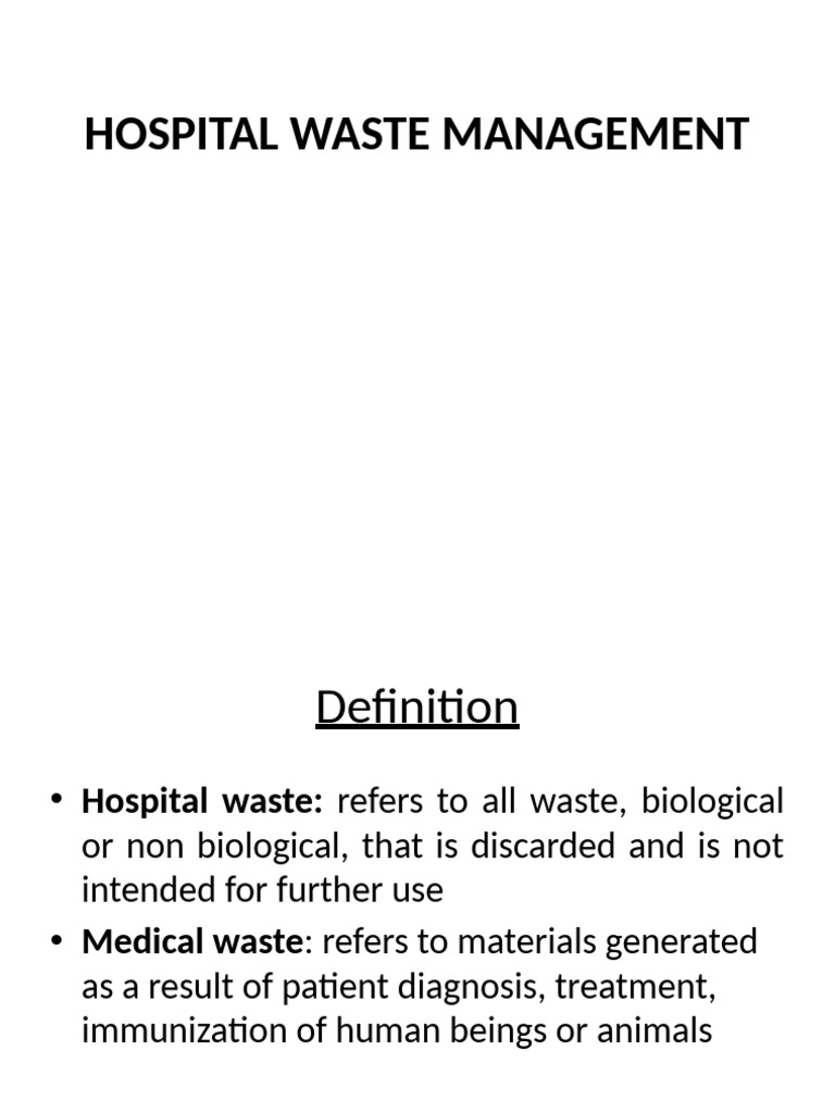 Effective Hospital Waste Management Guide | PDF | Waste | Radioactive Waste