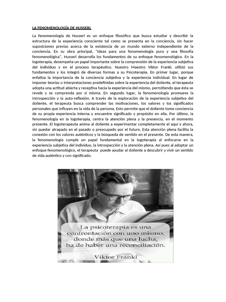 La Fenomenología de Husserl | PDF