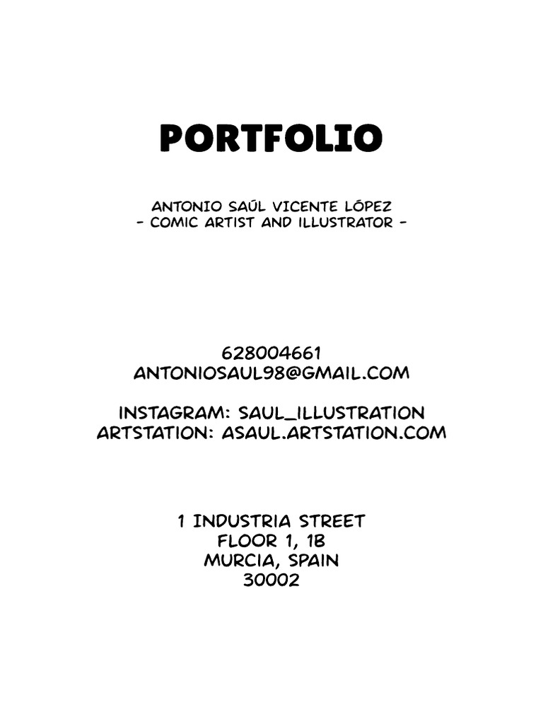 PORTFOLIO Comic ANTONIO SAUL | PDF