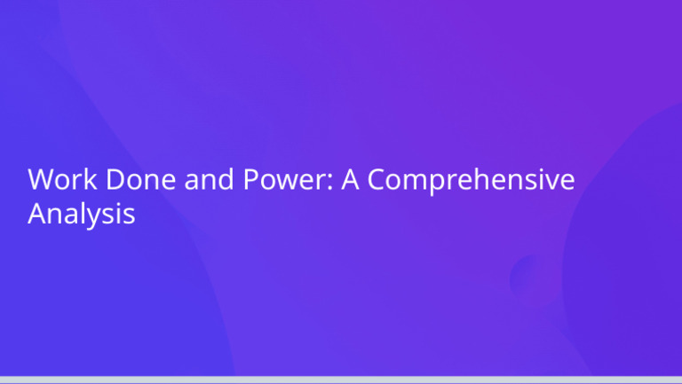 Work and Power Formulas PDF Guide | PDF