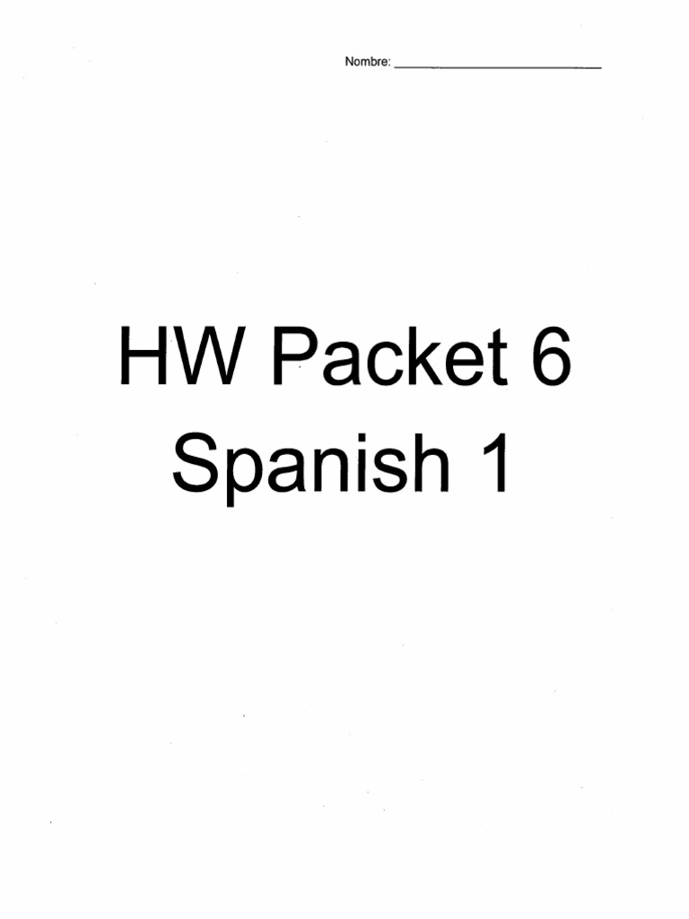 HW Packet 6 Spanish 1 | PDF