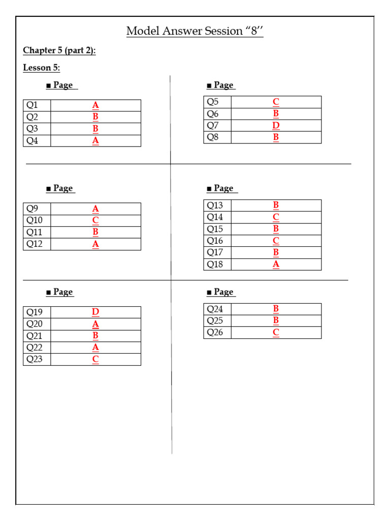 Model Answer Session 8 | PDF