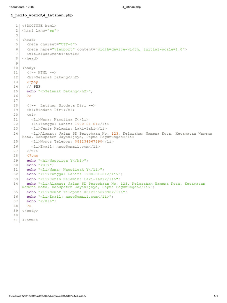 4 Latihan - PHP | PDF