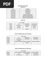 Class 9 Nine Period Timetable 2024-25 | PDF | Natural Sciences | Science