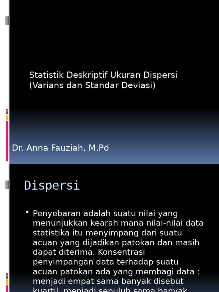 Varians dan Standar Deviasi Data Statistika | PDF