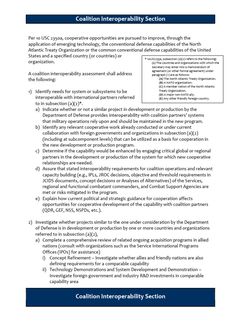 Coalition Interoperability Template - Final PDF | PDF