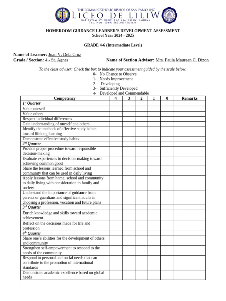 HGP ASSESSMENT 2024 2025 Intermediate | PDF