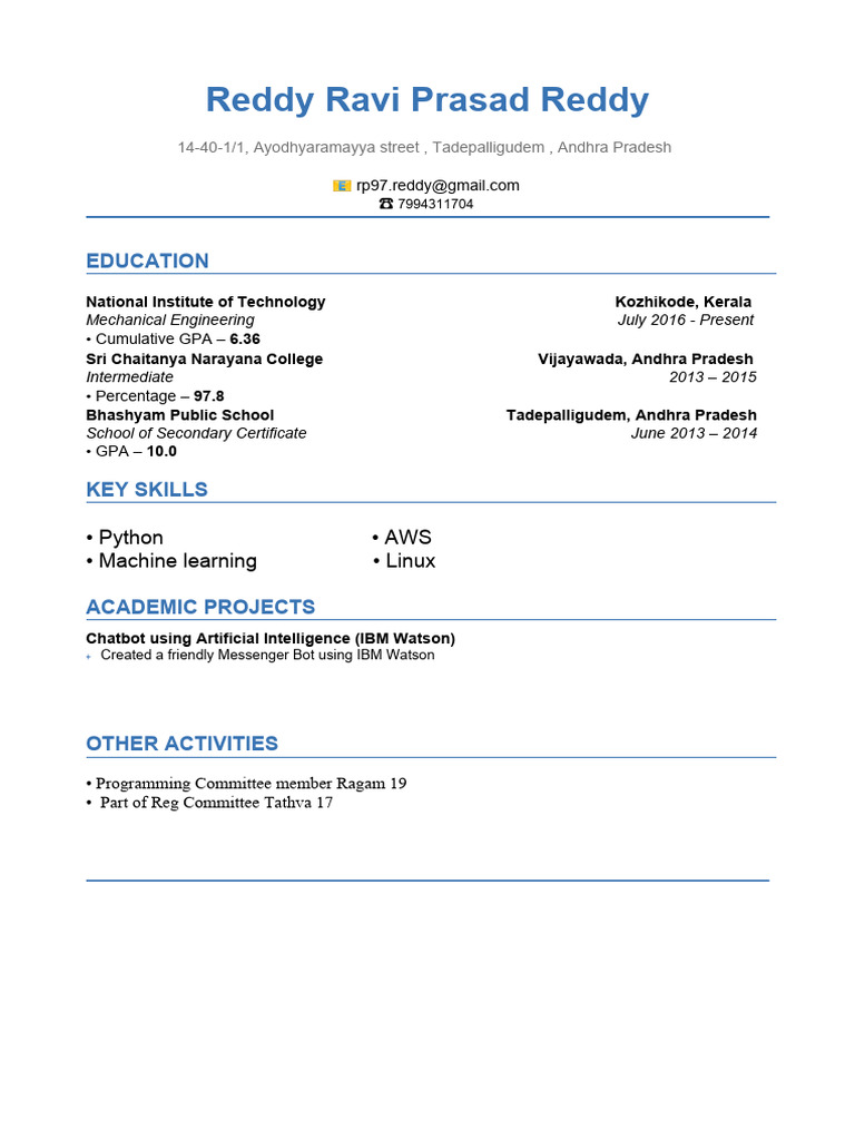 Resume Template For Software Engineer | PDF