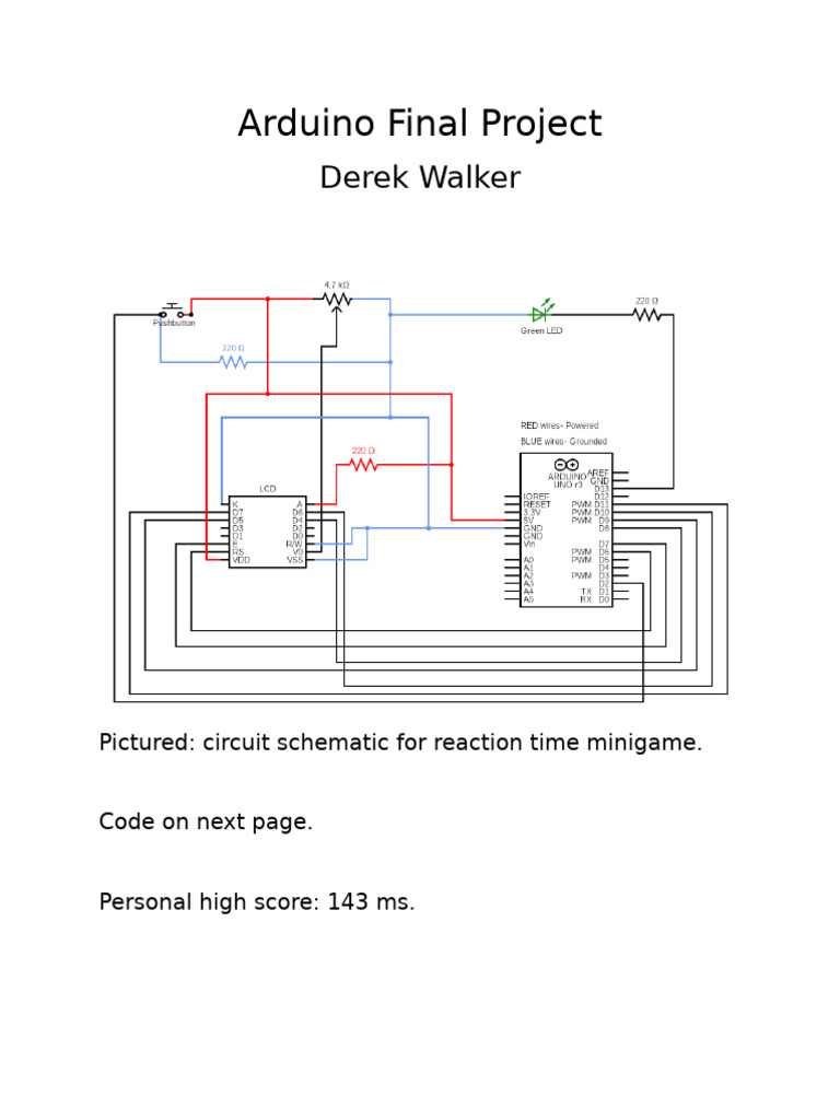 Arduino Final Project- Derek Walker | PDF
