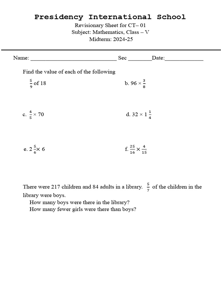 Revisionary Sheet For CT - 01 | PDF