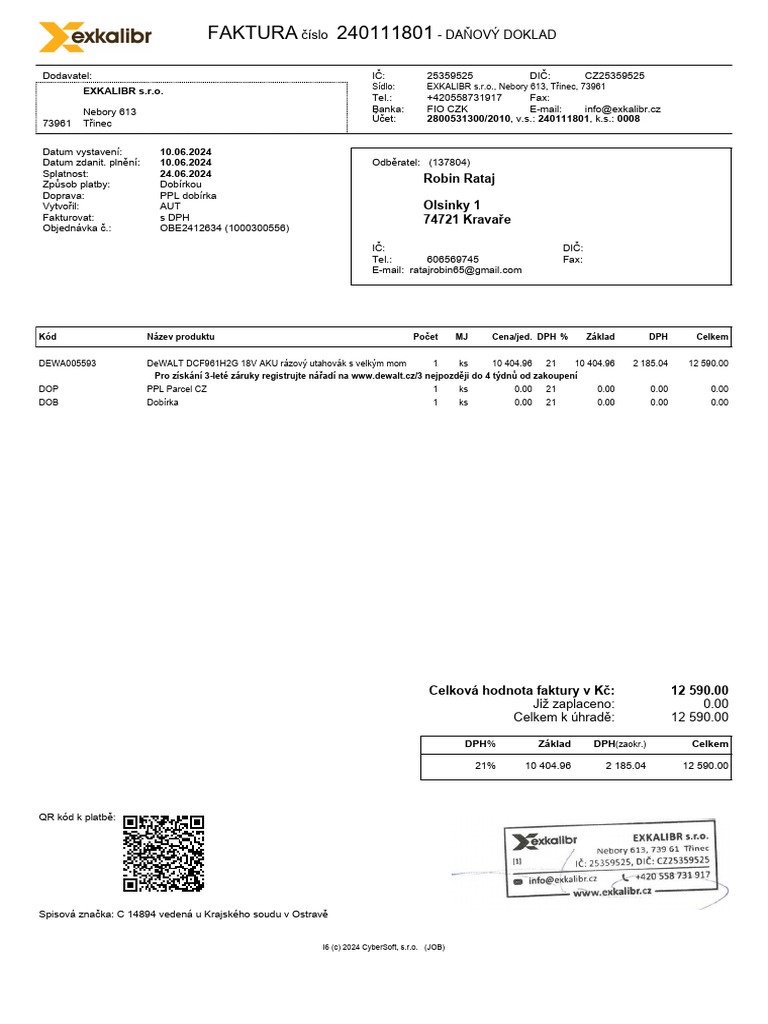 Faktura 240111801 | PDF