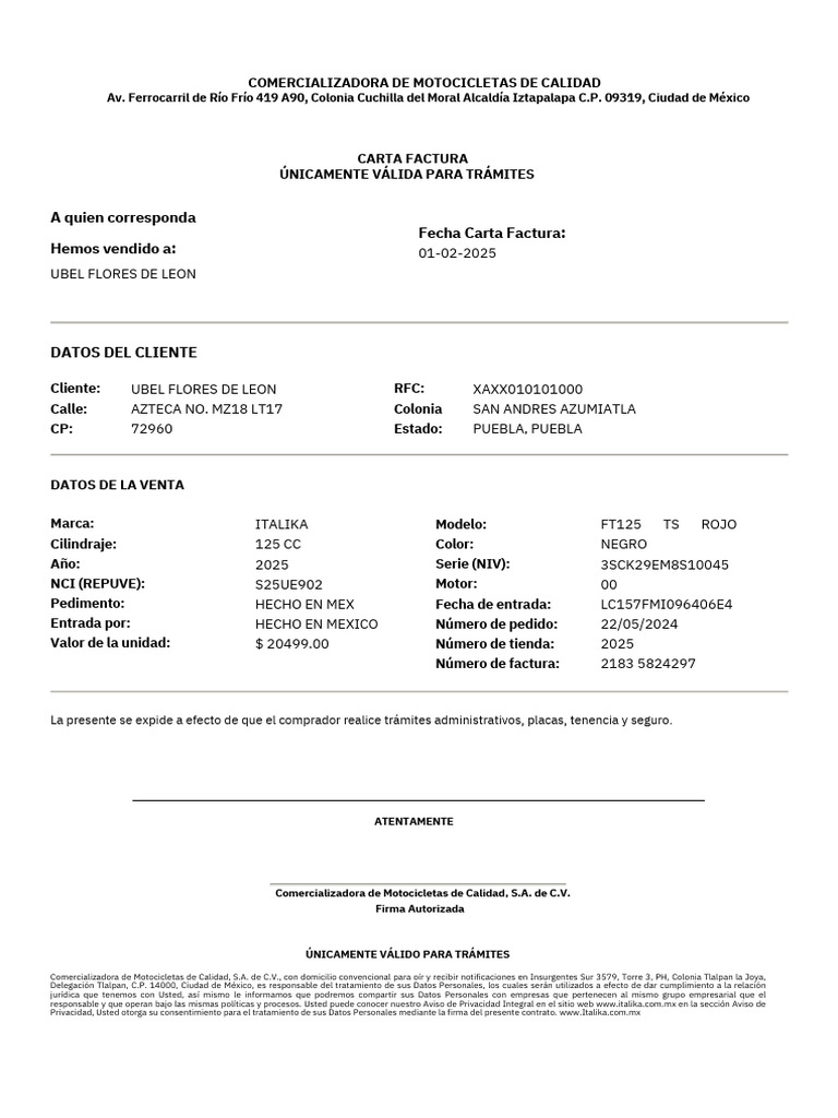 Carta Factura-575627 PDF | PDF