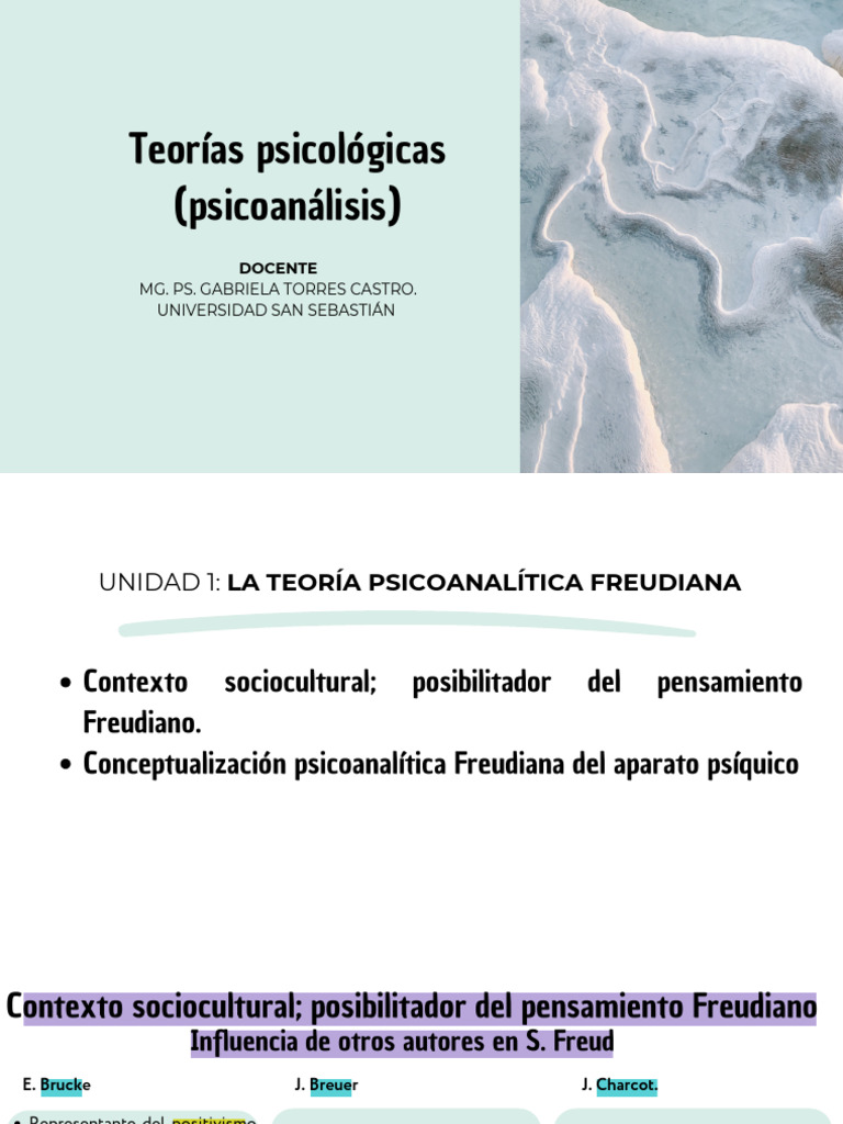 Clase 2 Teo Psicol_gicas Psicoanalisis | PDF | Sigmund Freud | Mente inconsciente
