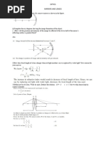 Class 12 Ray Optics and Instruments PYQs | PDF | Optics | Refractive Index