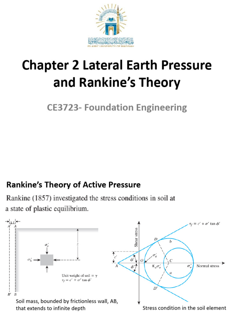Ch2 LateralEarthPressure Rankine | PDF | Civil Engineering | Physics