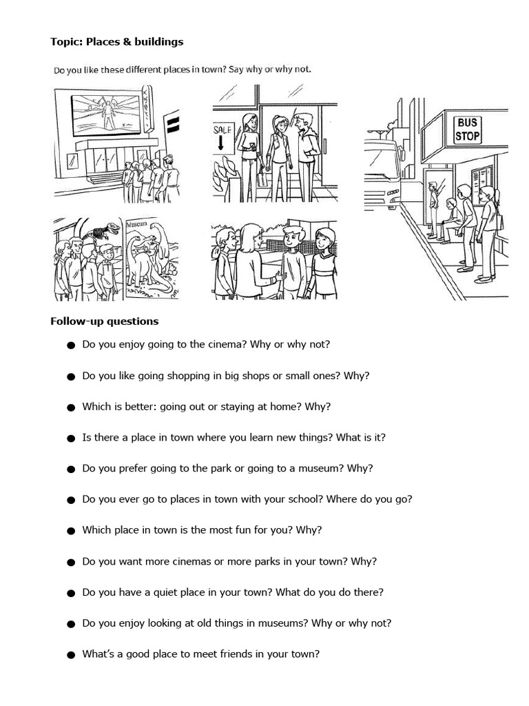 KET Part 2 Speaking Practice - Places and Buildings | PDF