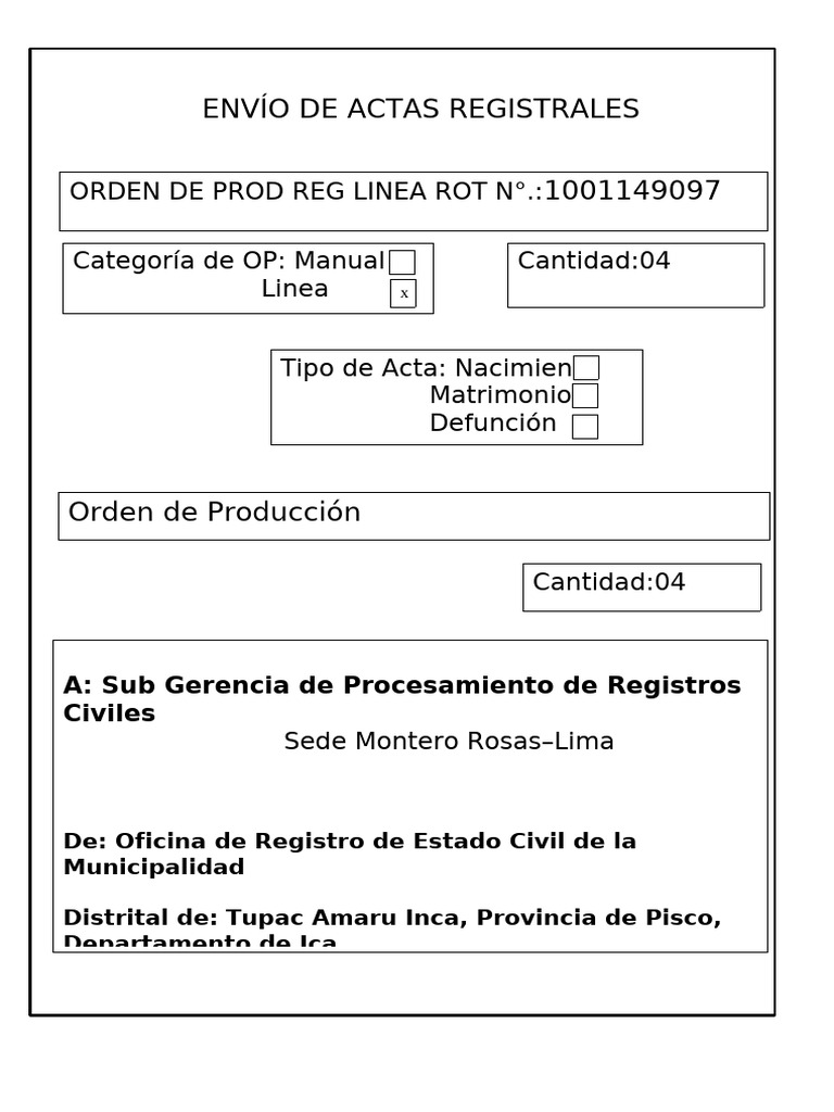 FORMATO ROTULO OP OREC A RENIEC - 2023 | PDF