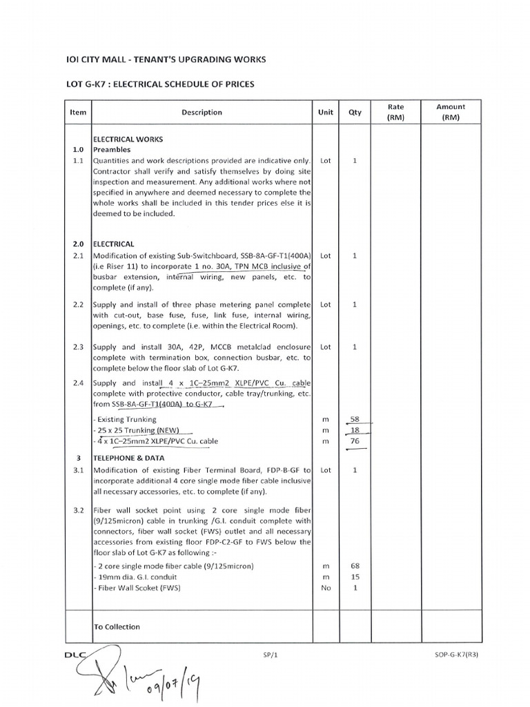 3 Phase Electrical Scope of Works_G-K7 | PDF