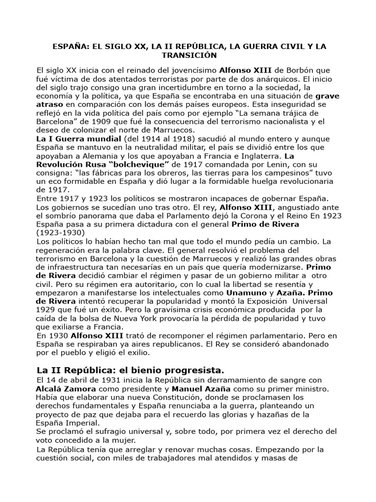 Historia de España: II República y Guerra Civil | PDF | Francisco ...
