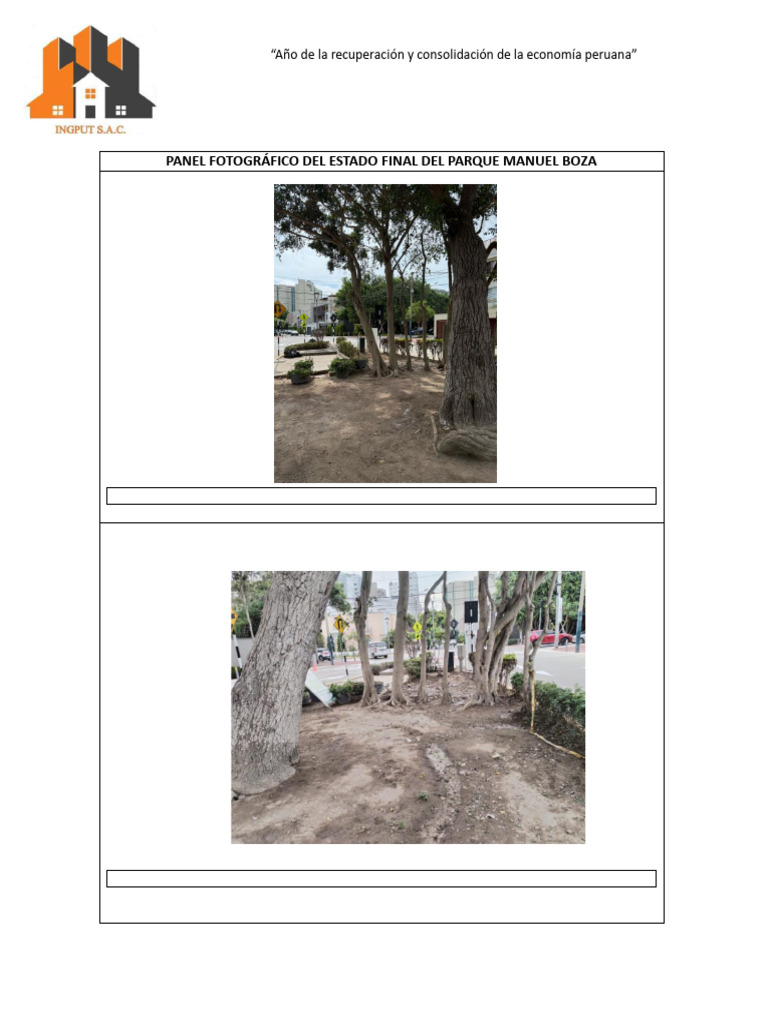 Panel Fotográfico Del Estado Final Del Parque Manuel Boza | PDF