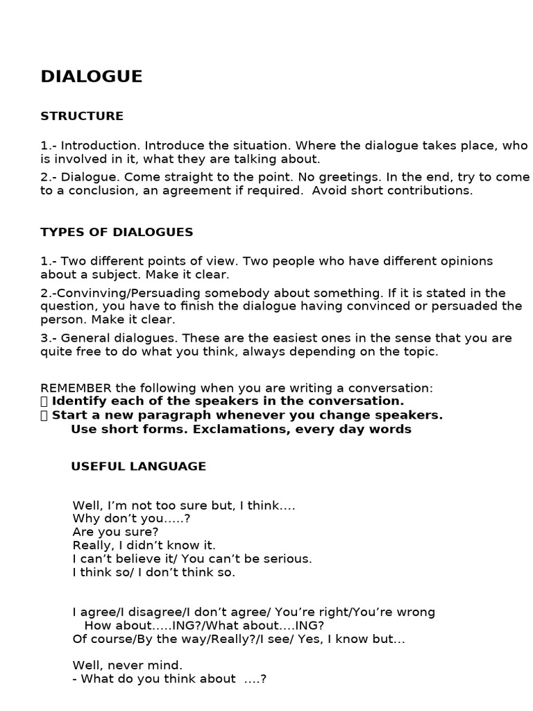 writing DIALOGUE | PDF