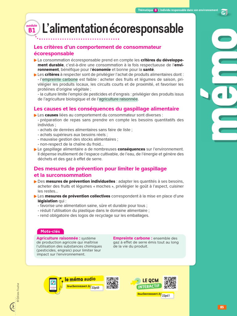 Module B1 | PDF | Agriculture | Nourritures