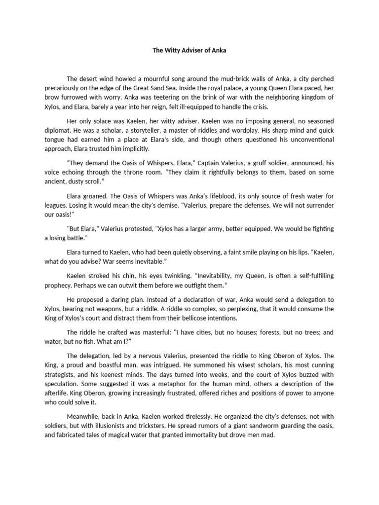 The Witty Adviser of Anka | PDF